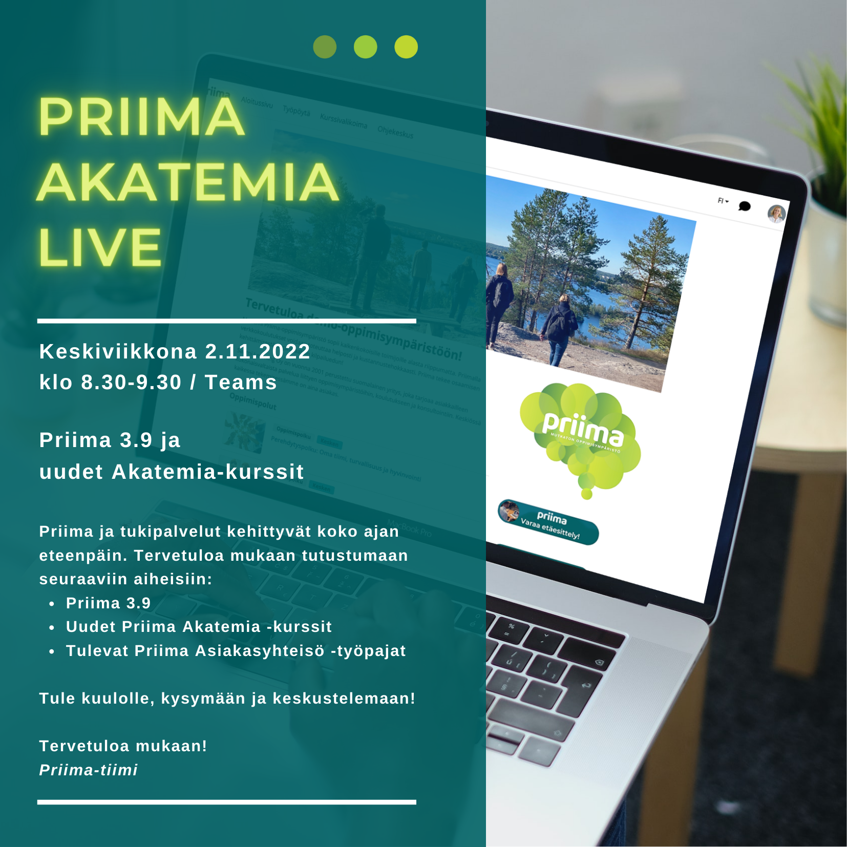 Priima Akatemia Live 2.11.2022 - Saarni Learning